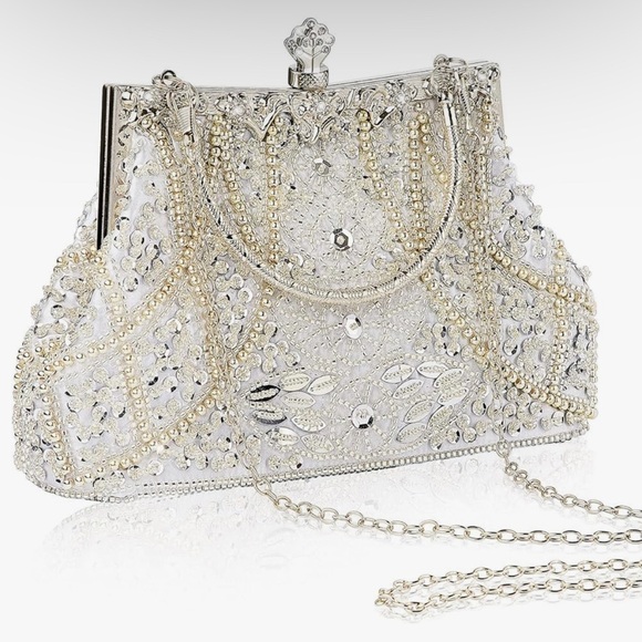 Bags | Nwt Elegant Silver Evening Clutch Multi Colors Available | Poshmark